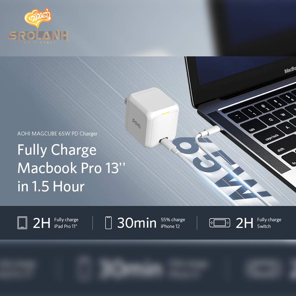 AOHi MagCube PD 65W Fast Charge with Cable USB-C to USB-C | SROLANH